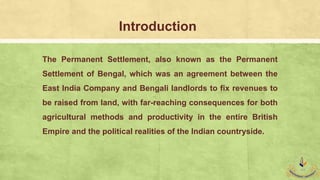 Permanent Settlement ACT | PPTX