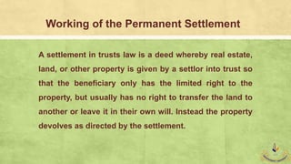 Permanent Settlement ACT | PPTX