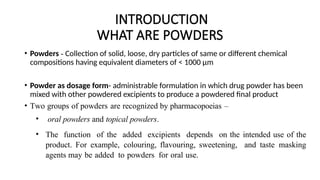 BPH 5.1 PHARMACEUTICAL POWDERS PCE 410.pptx | Chemistry | Science