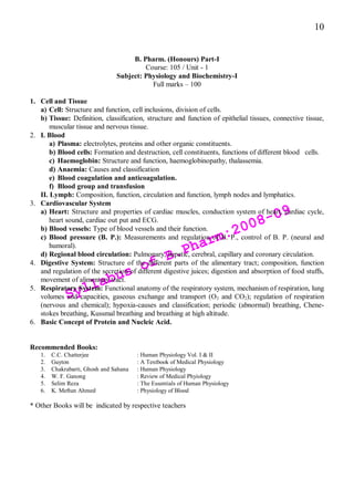 Syllabus B.Pharm 2008-09 | PDF