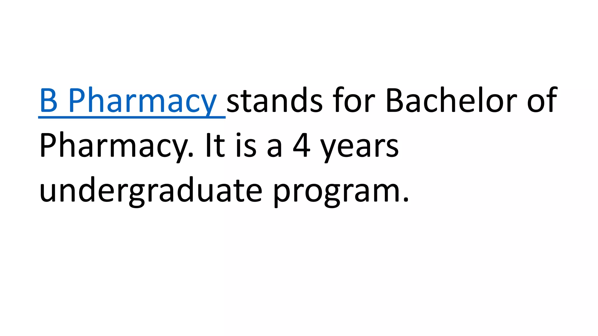 B Pharmacy | PPTX