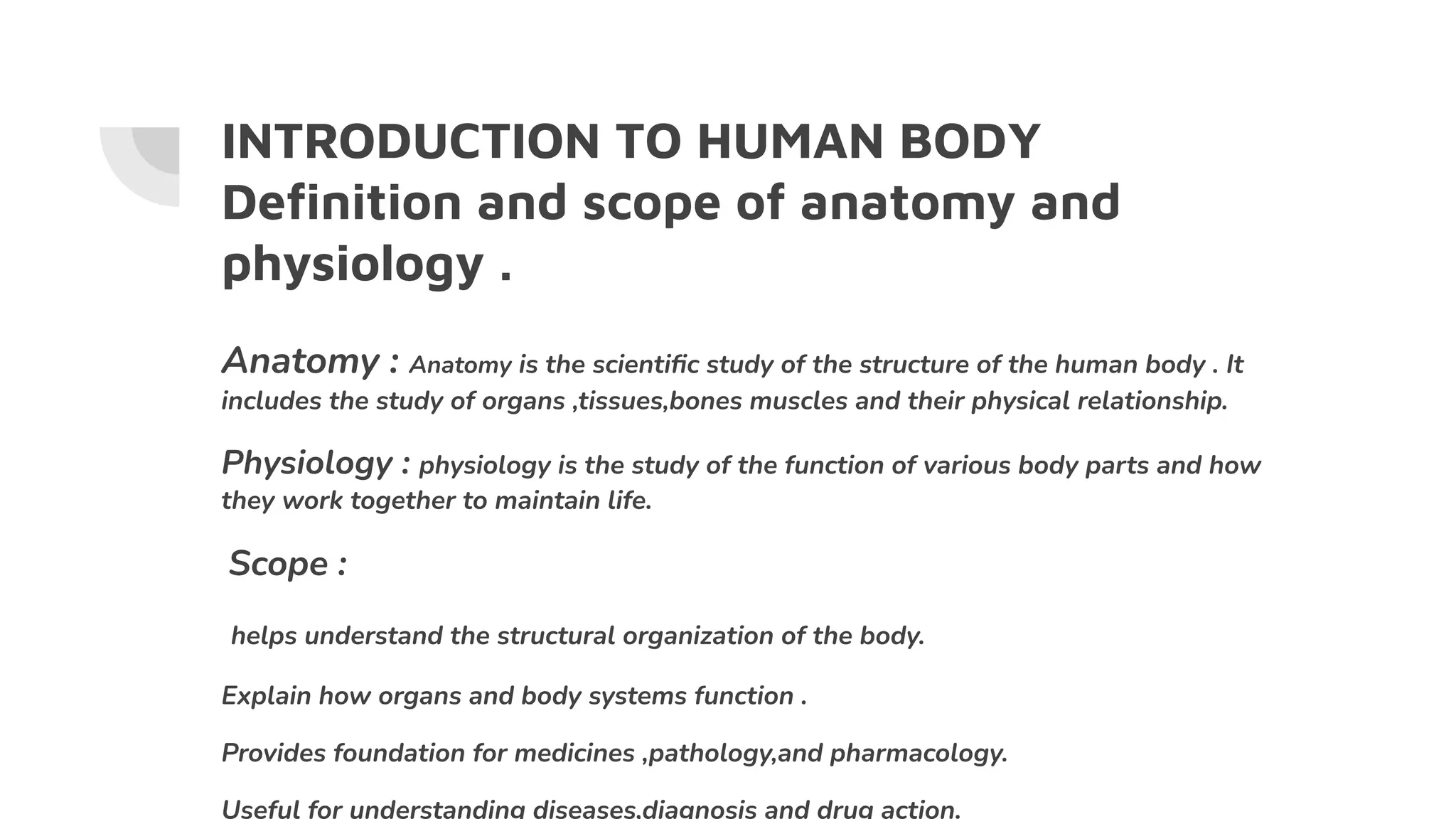 Introduction to human anatomy and physiology B Pharmacy 1st sem HAP 1 ...