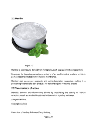 B Pharm final year project caffeine and menthol mouth spray | PDF