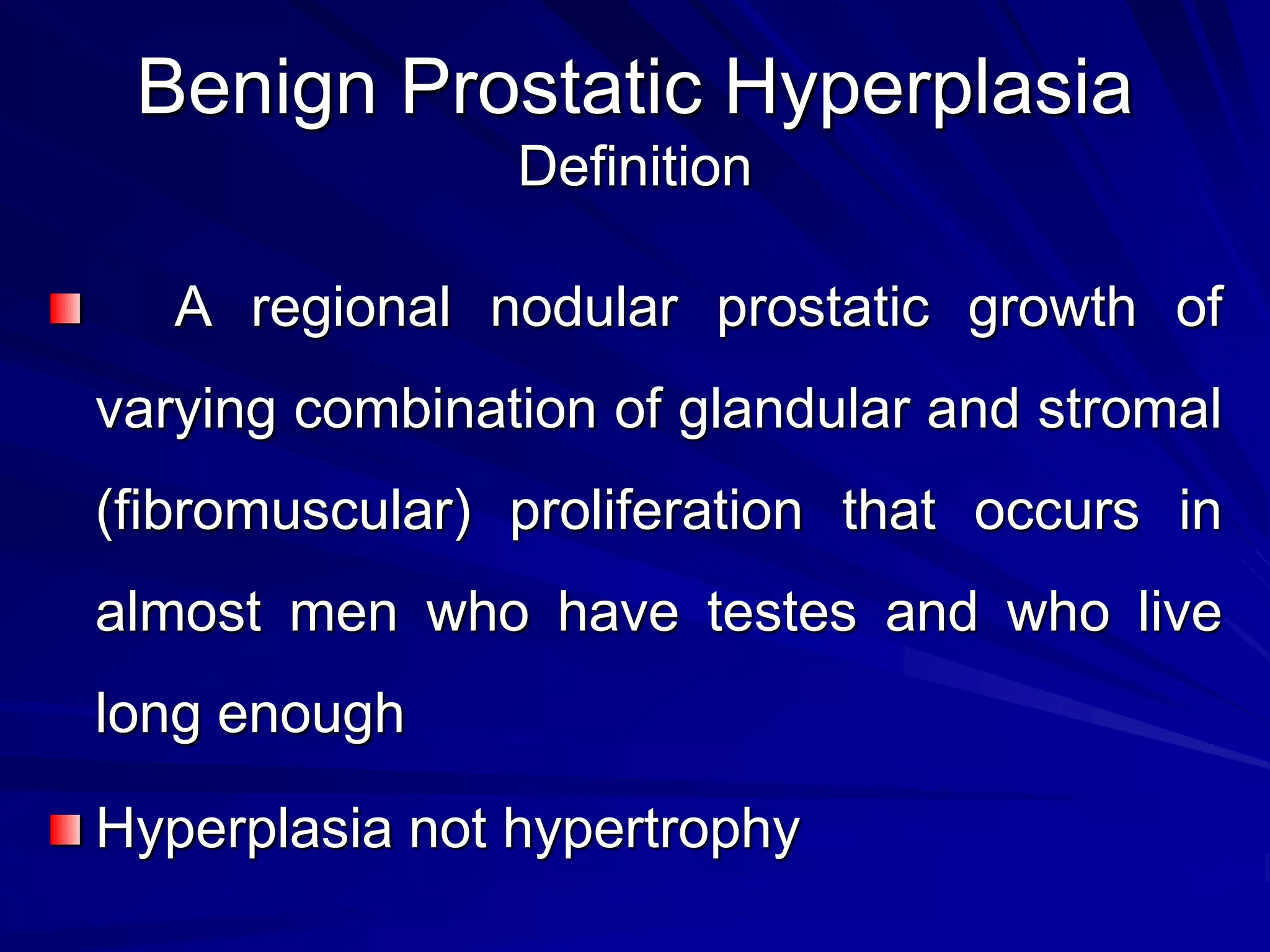 Benign prostatic hyperplasia by Sayed Eleweedy | PPT