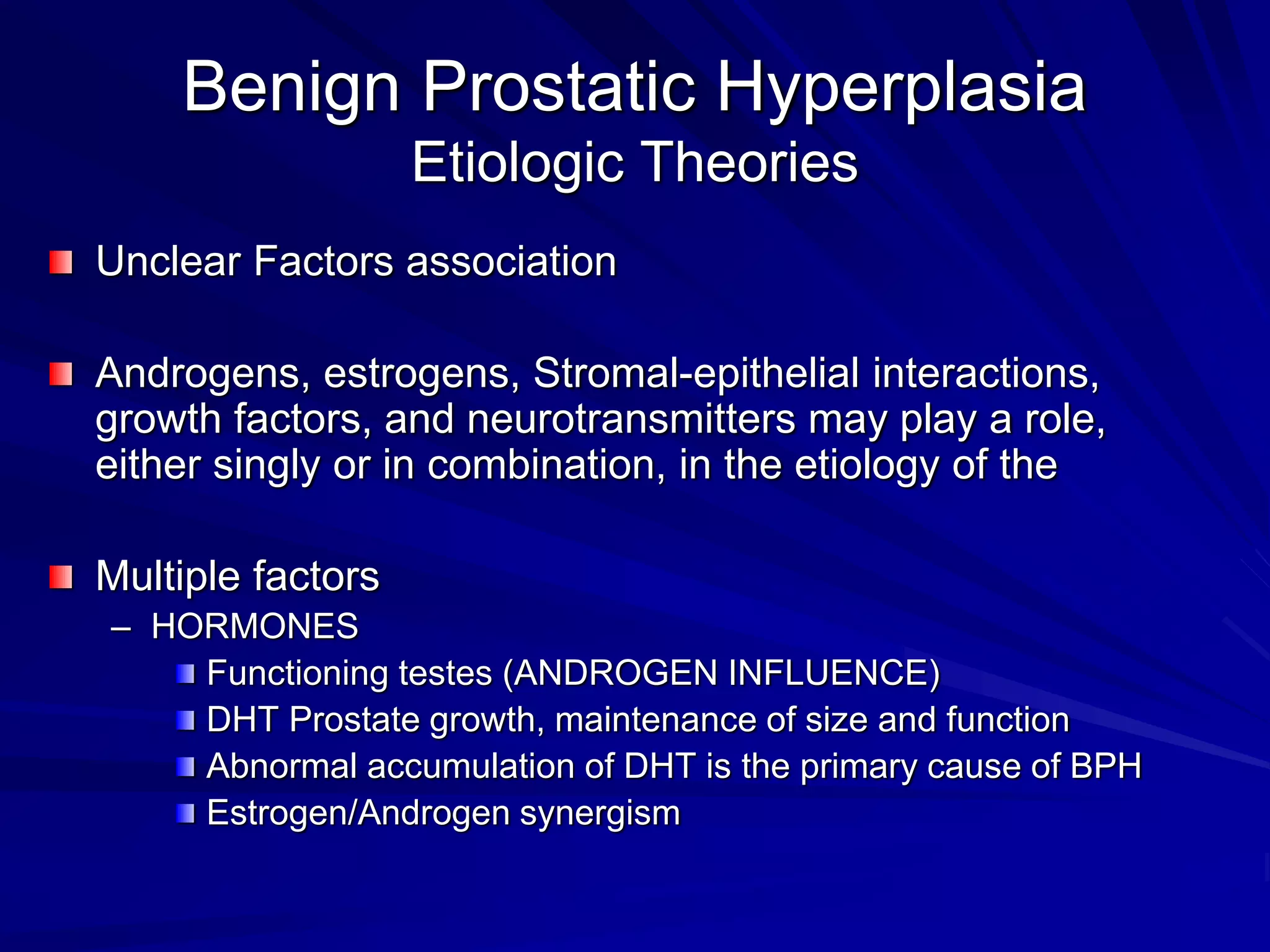 Benign prostatic hyperplasia by Sayed Eleweedy | PPT