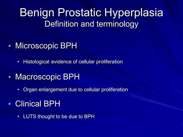Benign prostatic hyperplasia by Sayed Eleweedy | PPT
