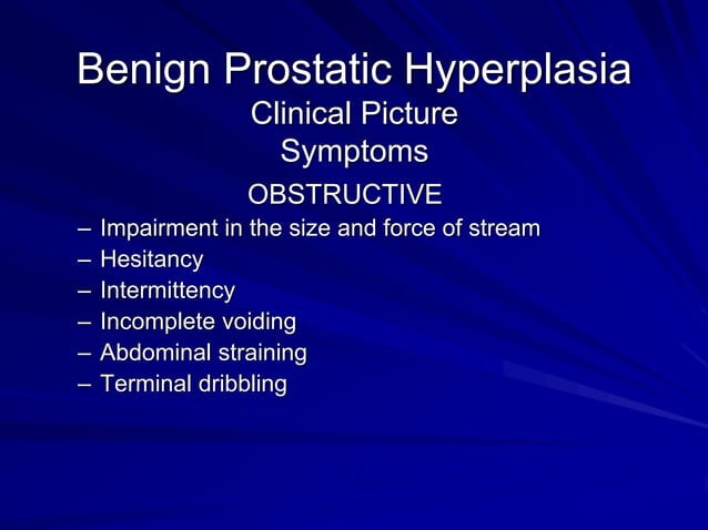 Benign prostatic hyperplasia by Sayed Eleweedy | PPT