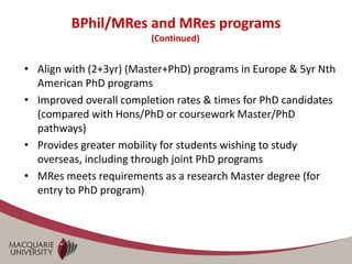 MQ Research Training Pathway Program (2013) | PPT