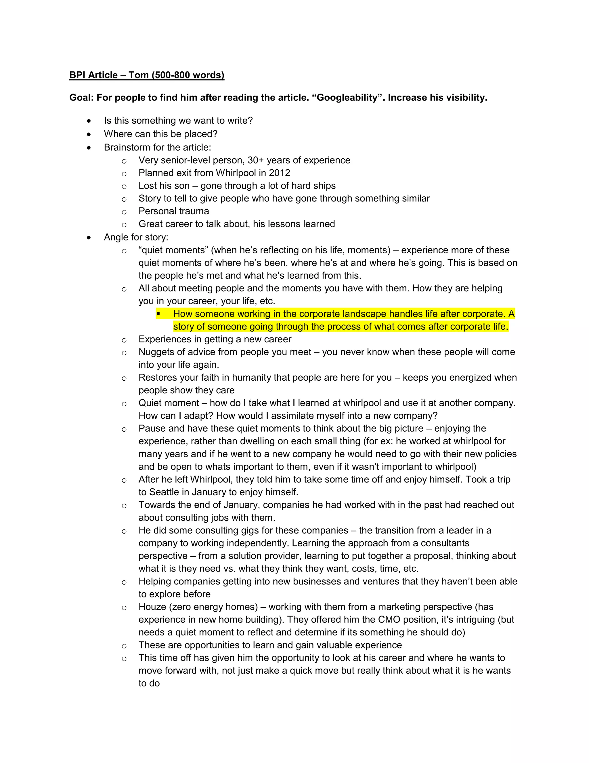 Bpi article | DOCX | Career Advice | Careers