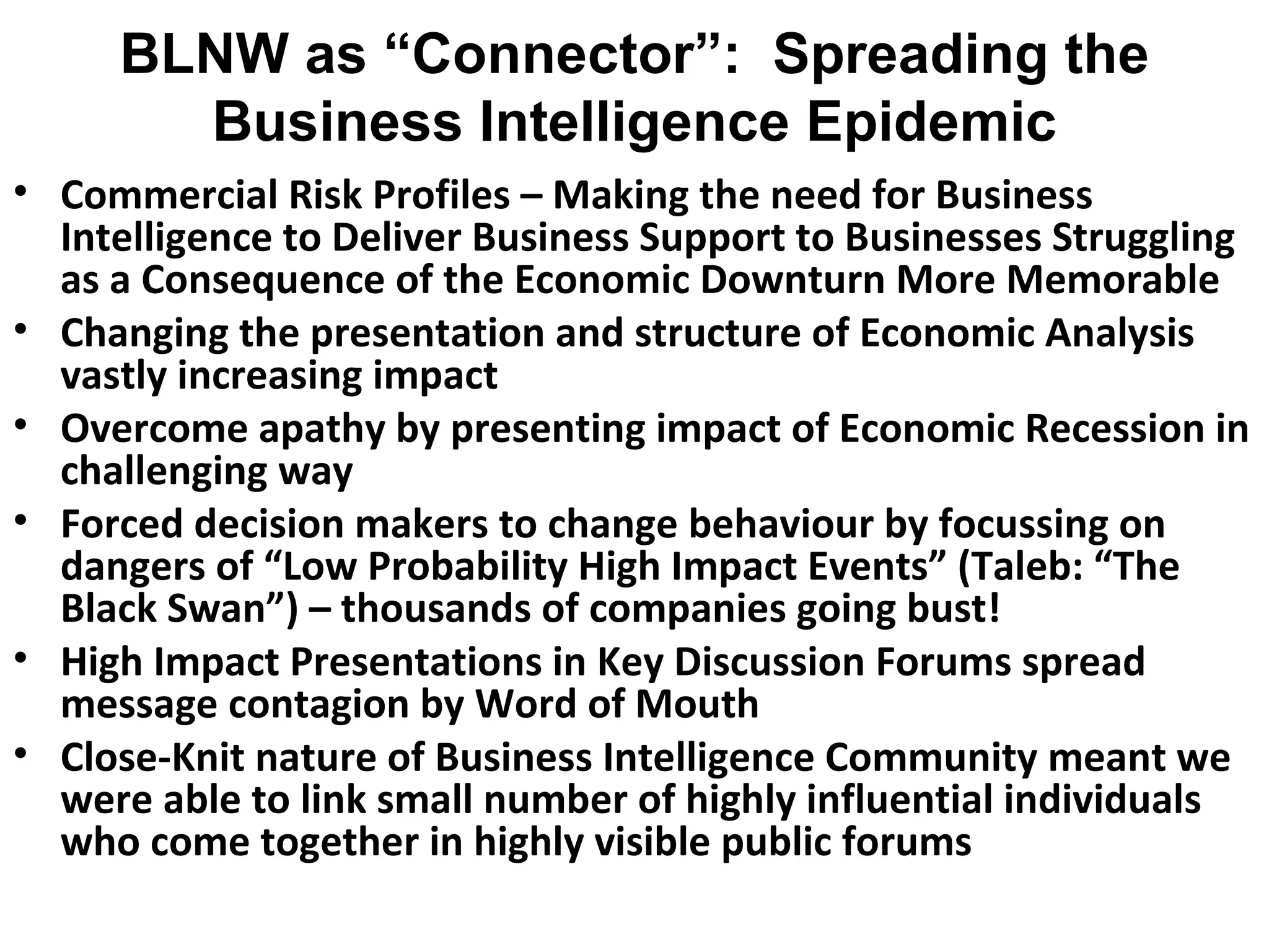 Bpi Connecting The Business Intelligence Community | PPT