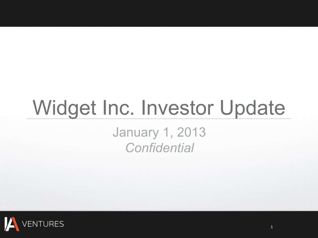 Investor Update template | PPTX | Business Accounting & Finance | Business