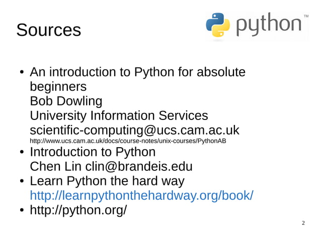 An introduction to Python for absolute beginners | PPT