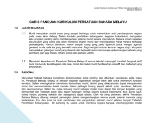 Garis Panduan Kurikulum Perkataan Bahasa Melayu | PPT