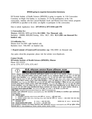 BPKIHS going to organize Convocation Ceremony | DOCX