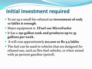 B plan for making power alcohol | PPTX