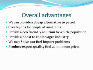 B plan for making power alcohol | PPTX