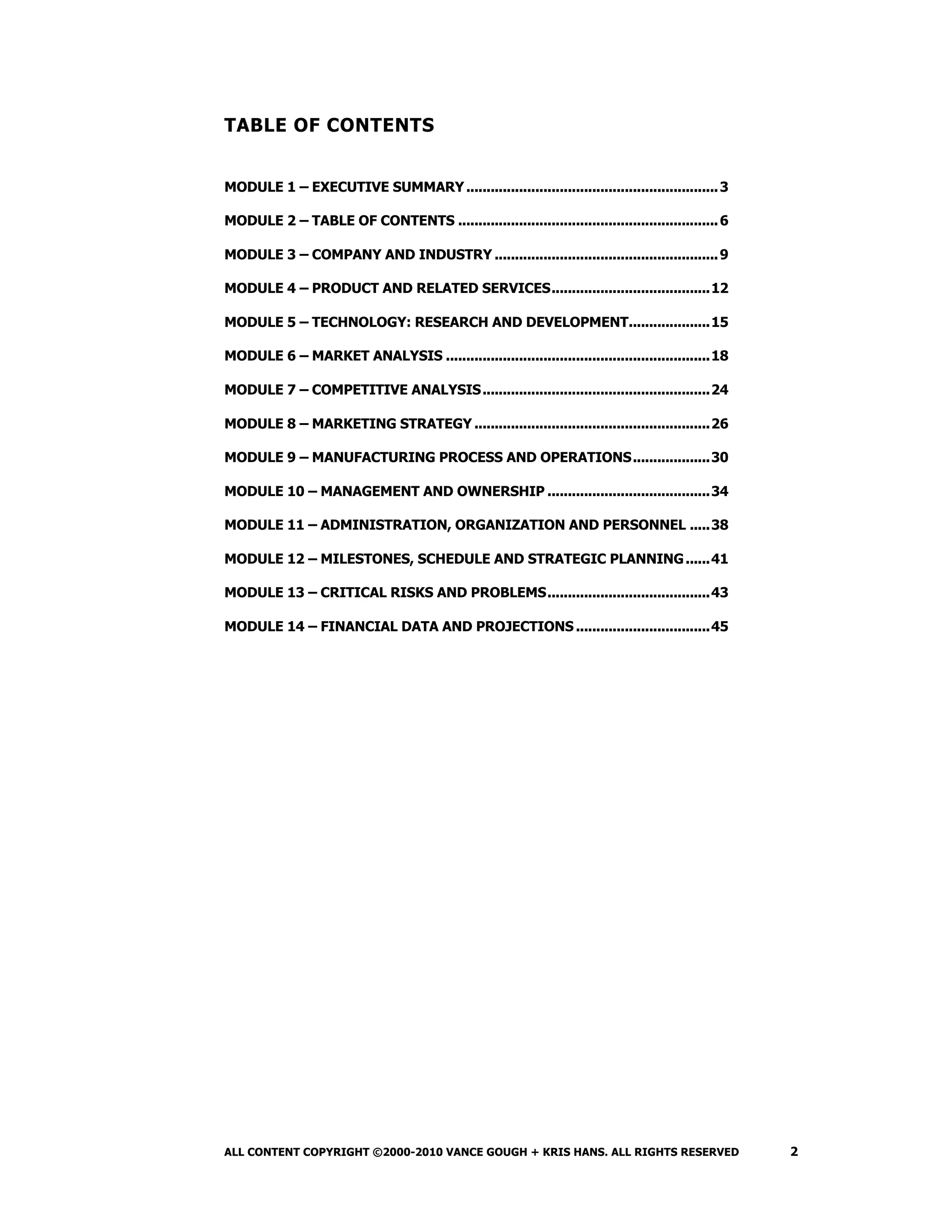 Business Planning... A Module Based Approach | PDF