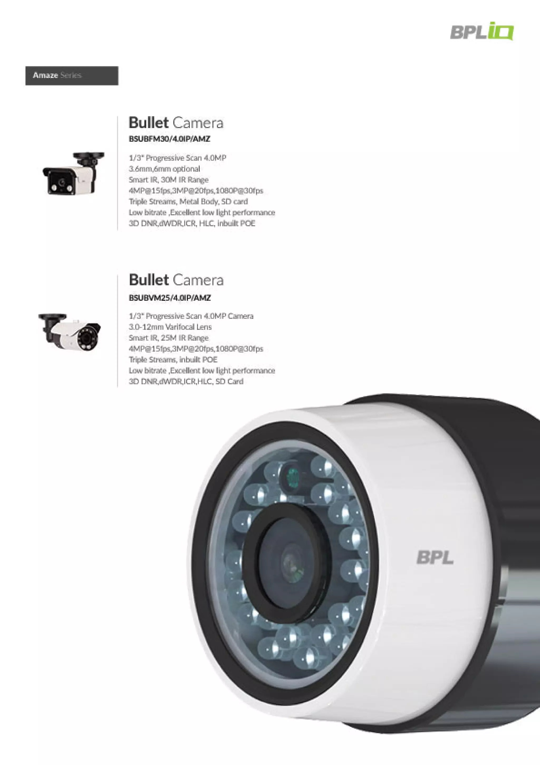 BPL iQ CCTV Surveillance Cameras | PDF
