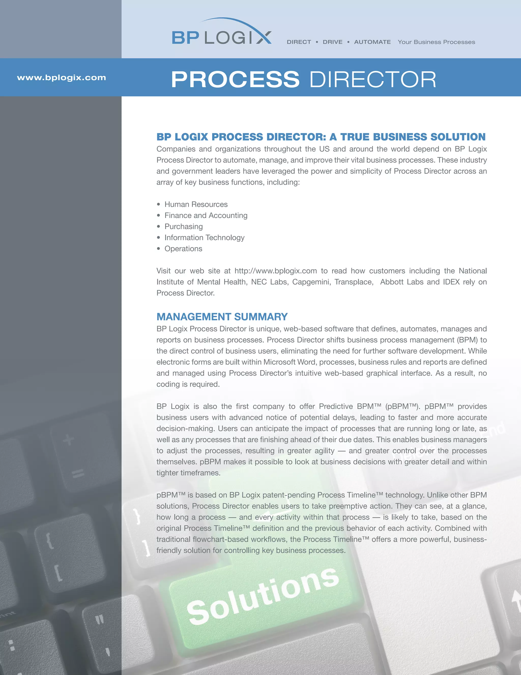 BP Logix BPM & Workflow Software | PDF | Operating Systems | Computer Software and Applications