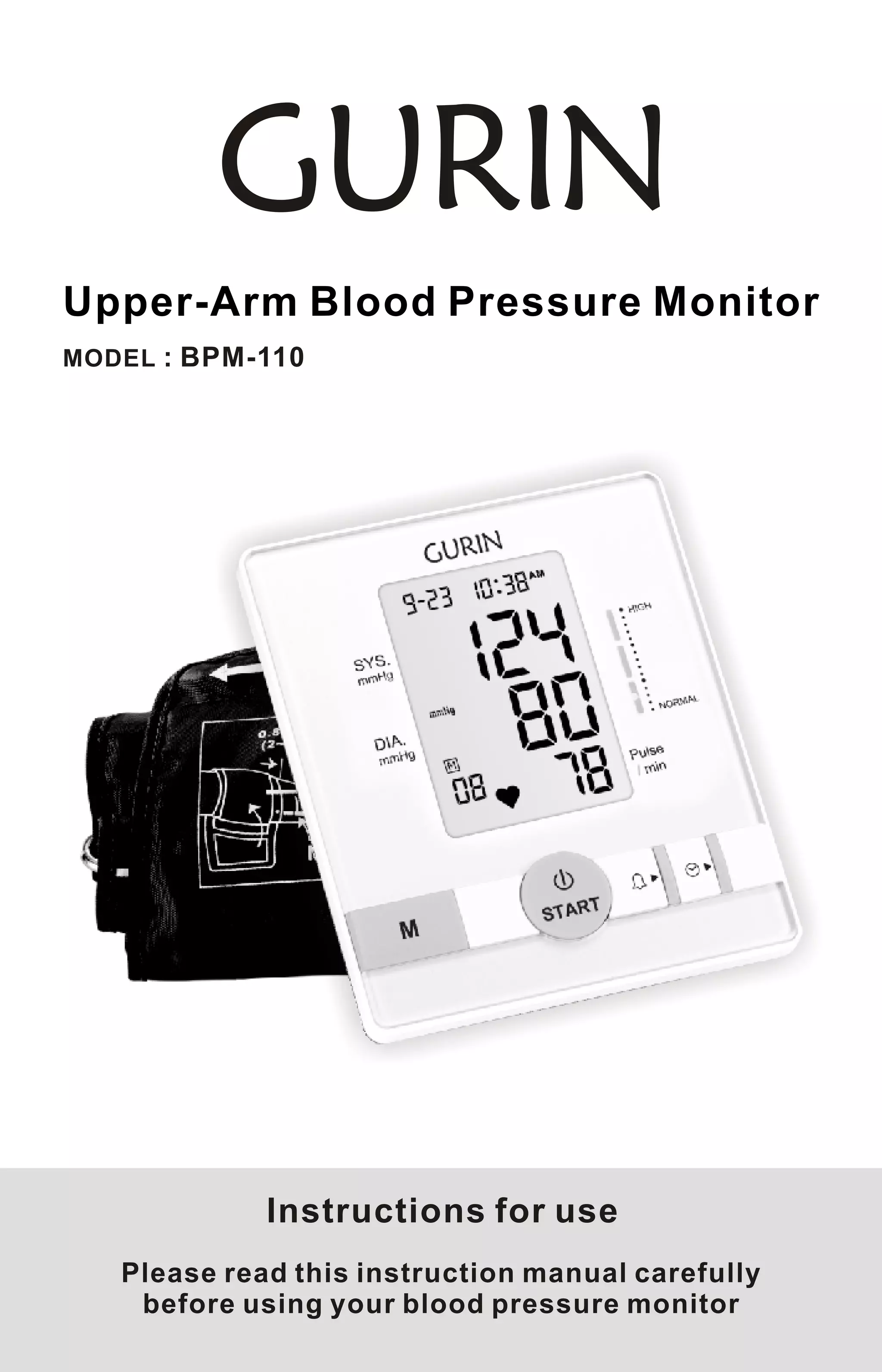 Bpm 110 blood pressure monitor | PDF