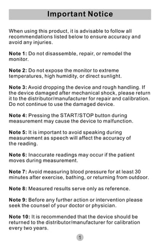 Bpm 110 blood pressure monitor | PDF