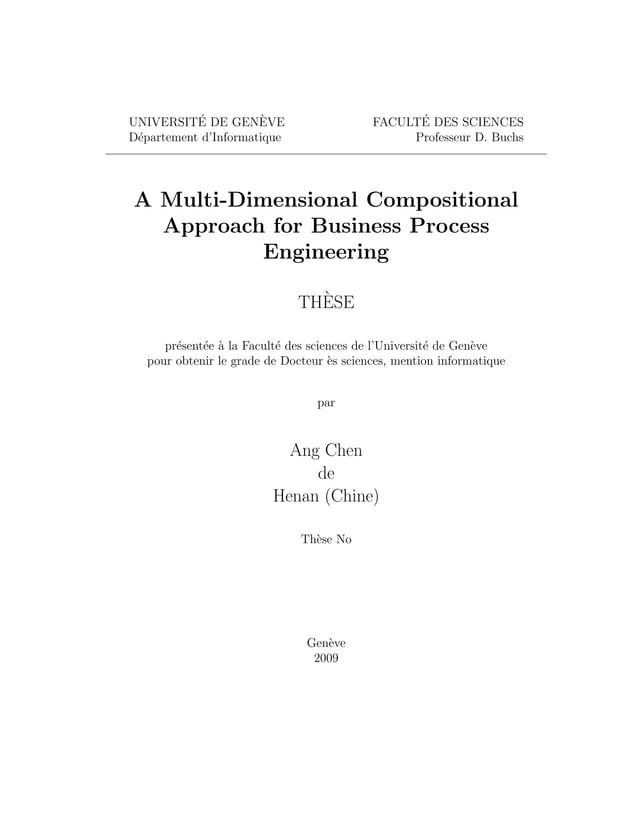 A Multi-Dimensional Compositional Approach for Business Process Engineering | PDF
