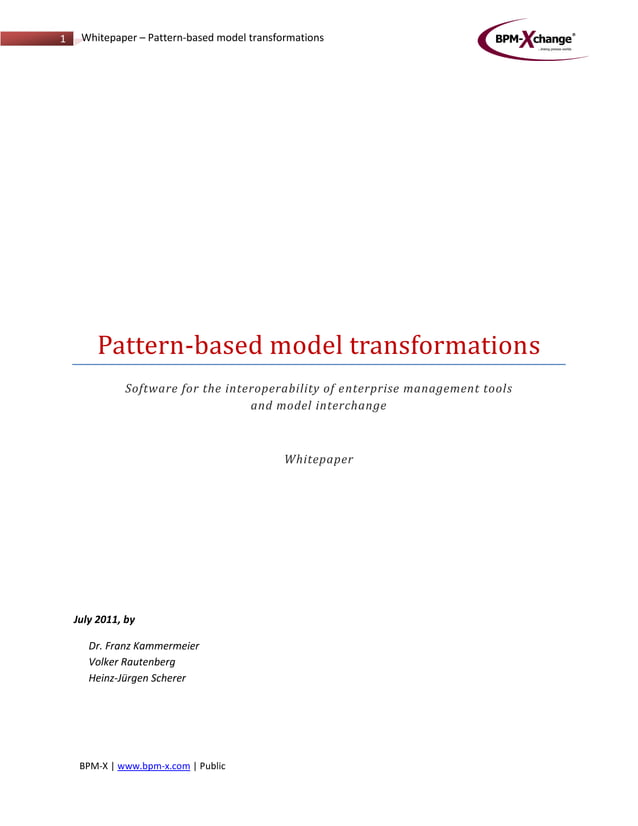 BPM-X Pattern-based model transformations (v2) | PDF