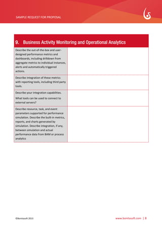BPMS Buyer's Tool Kit - Sample RFP | PDF | Computing | Technology & Computing