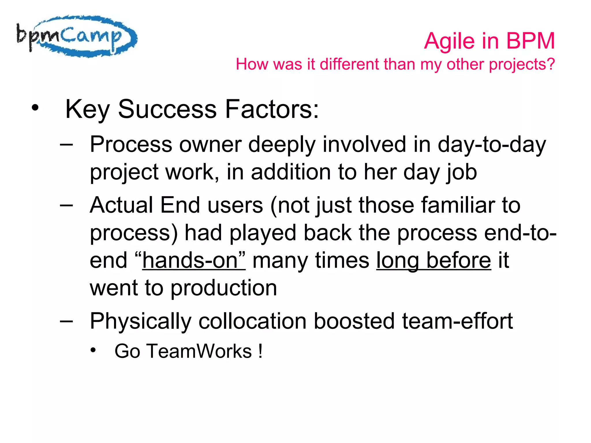 Bpm Camp Prashant Agile | PPT