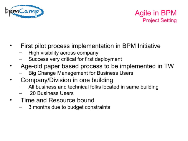 Bpm Camp Prashant Agile | PPT