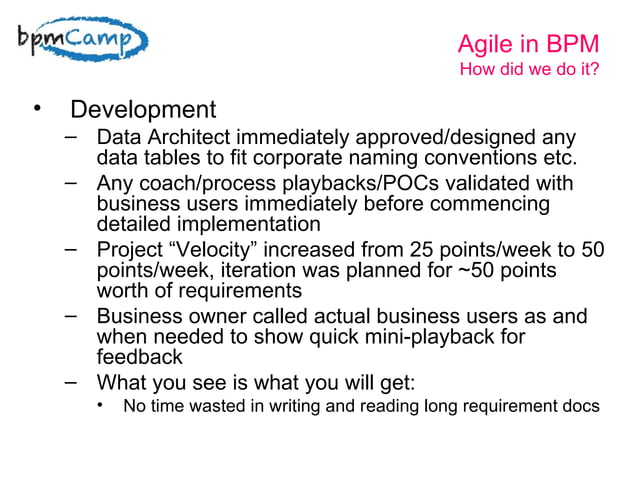 Bpm Camp Prashant Agile | PPT