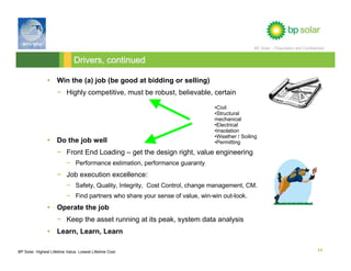 BP Solar: Drivers for Commercial Solar Projects | PPT