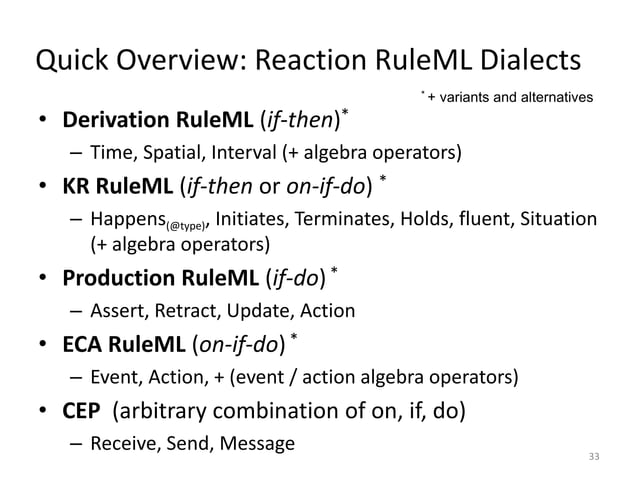 Semantic Complex Event Processing with Reaction RuleML 1.0 and Prova 3.0 | PPT