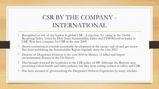 British Petroleum - CSR Activities in India | PPTX