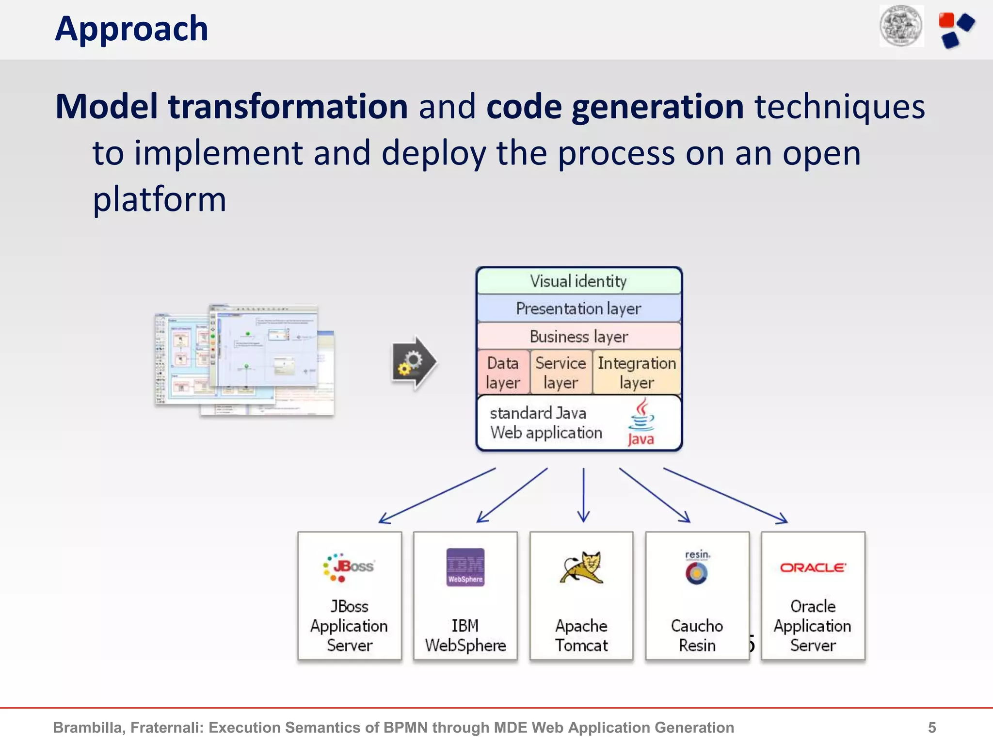 Execution Semantics of BPMN through MDE Web Application Generation, using BPMN and WebML. BPMN ...