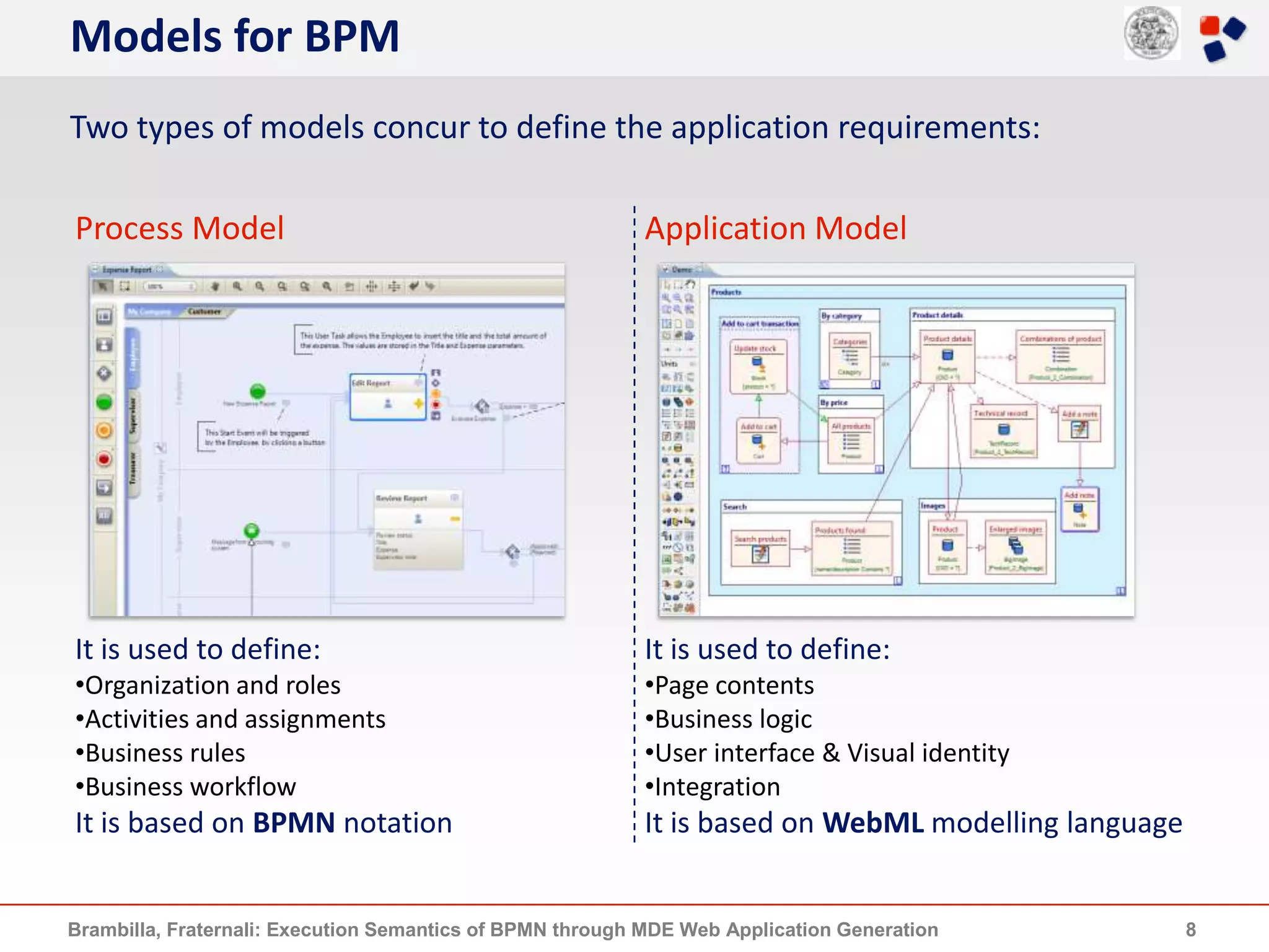 Execution Semantics Of Bpmn Through Mde Web Application Generation Using Bpmn And Webml Bpmn