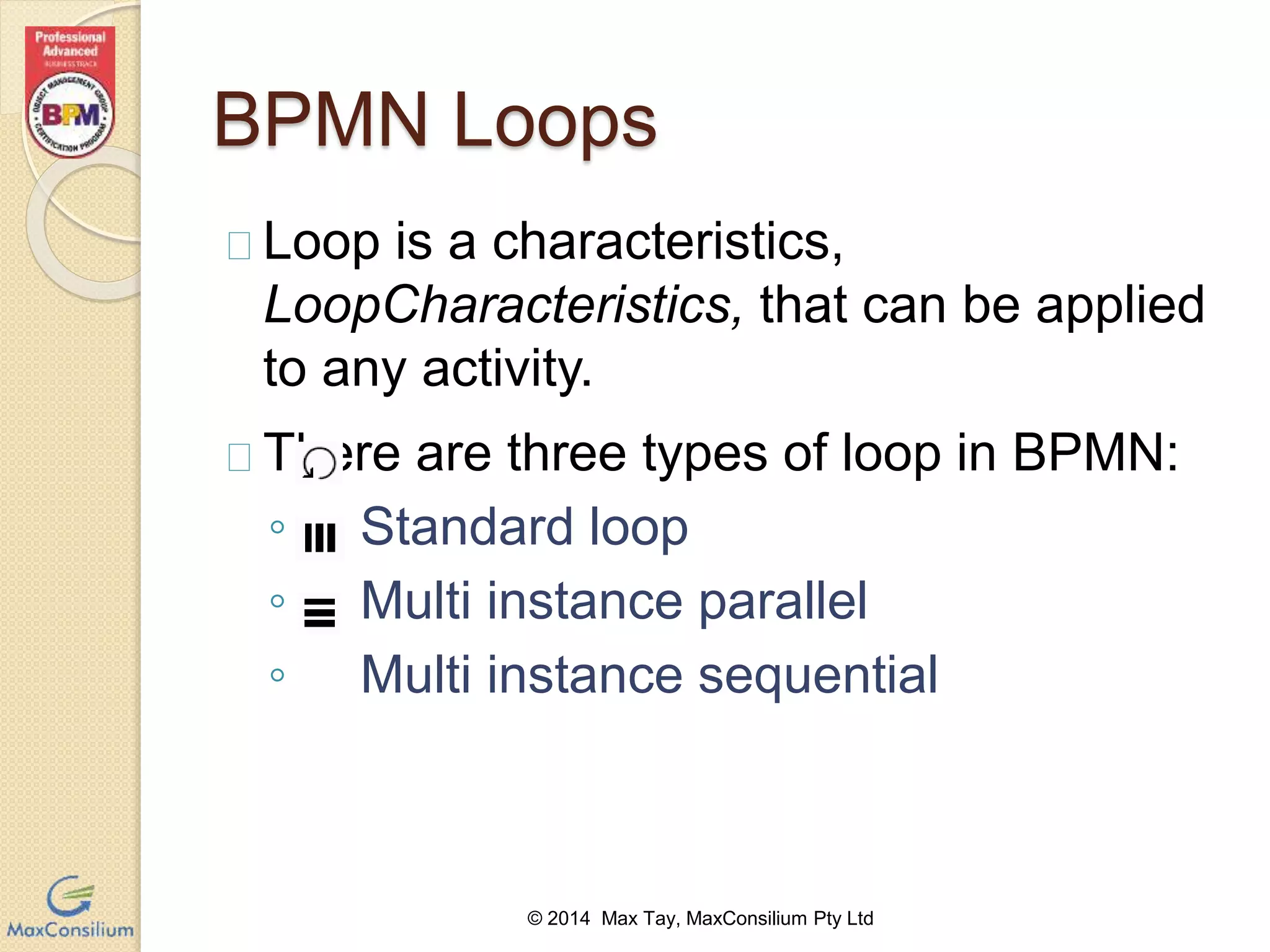 Illustration of BPMN Loop Types | PPTX