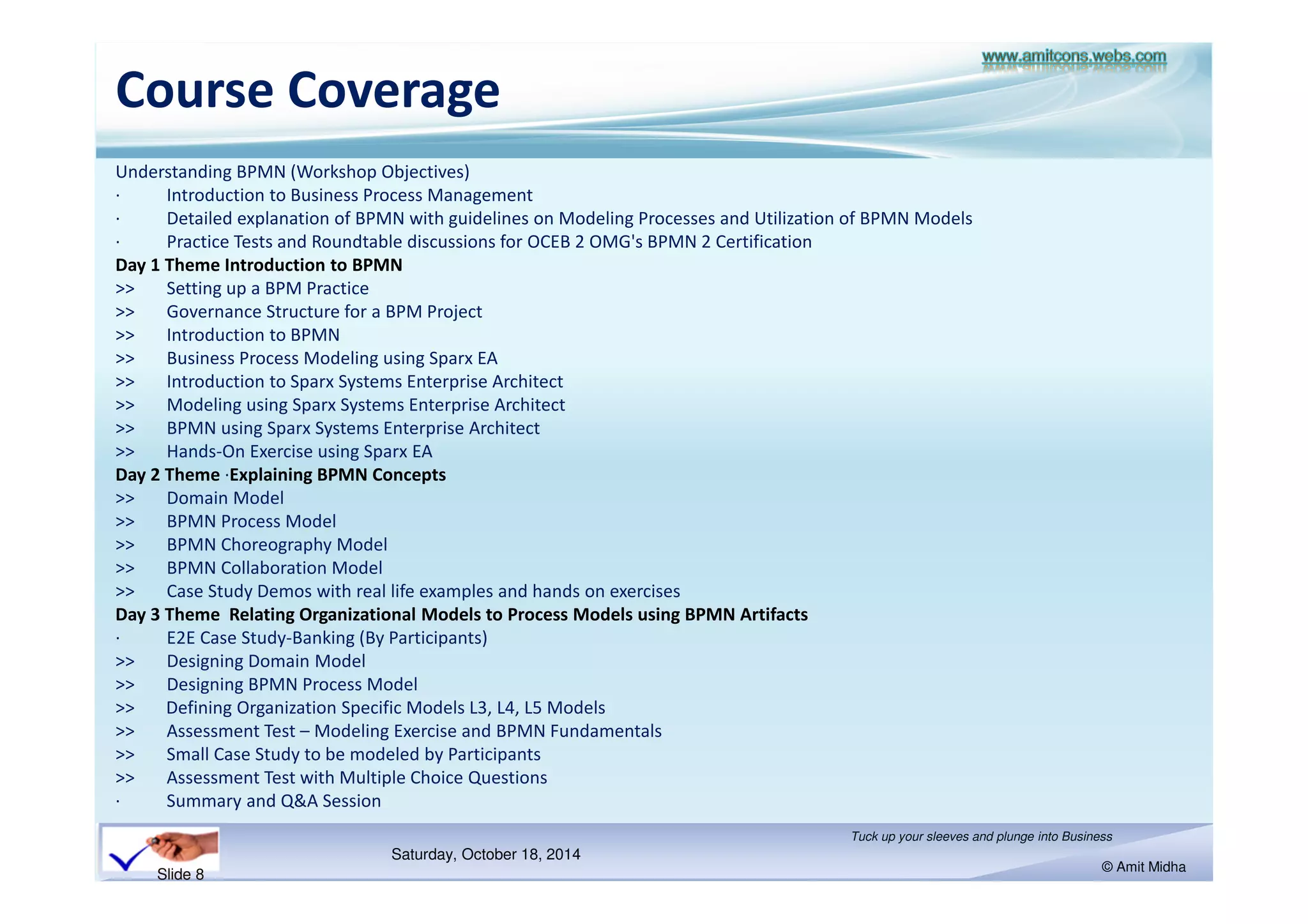 BUSINESS PROCESS MODELING USING BPMN- TRAINING WORKSHOP | PPT