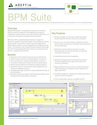 Adeptia BPM Suite datasheet | PDF