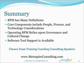Bpm teaser | PPT | Business | Business and Finance