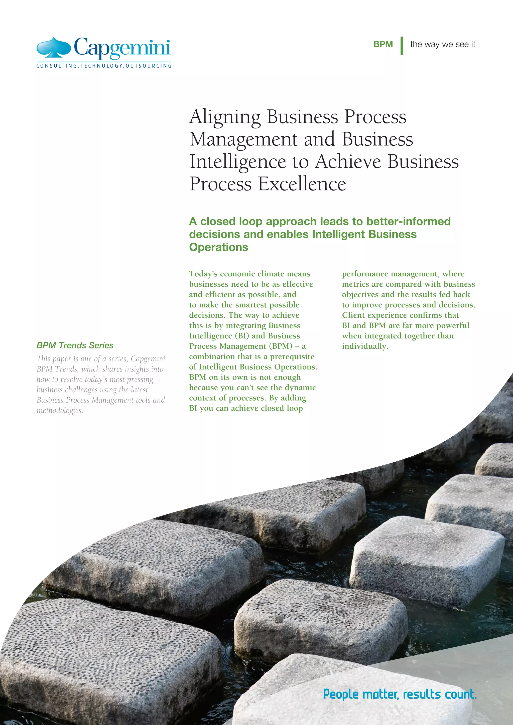 BPM Trend Series: Aligning BPM and BI | PDF