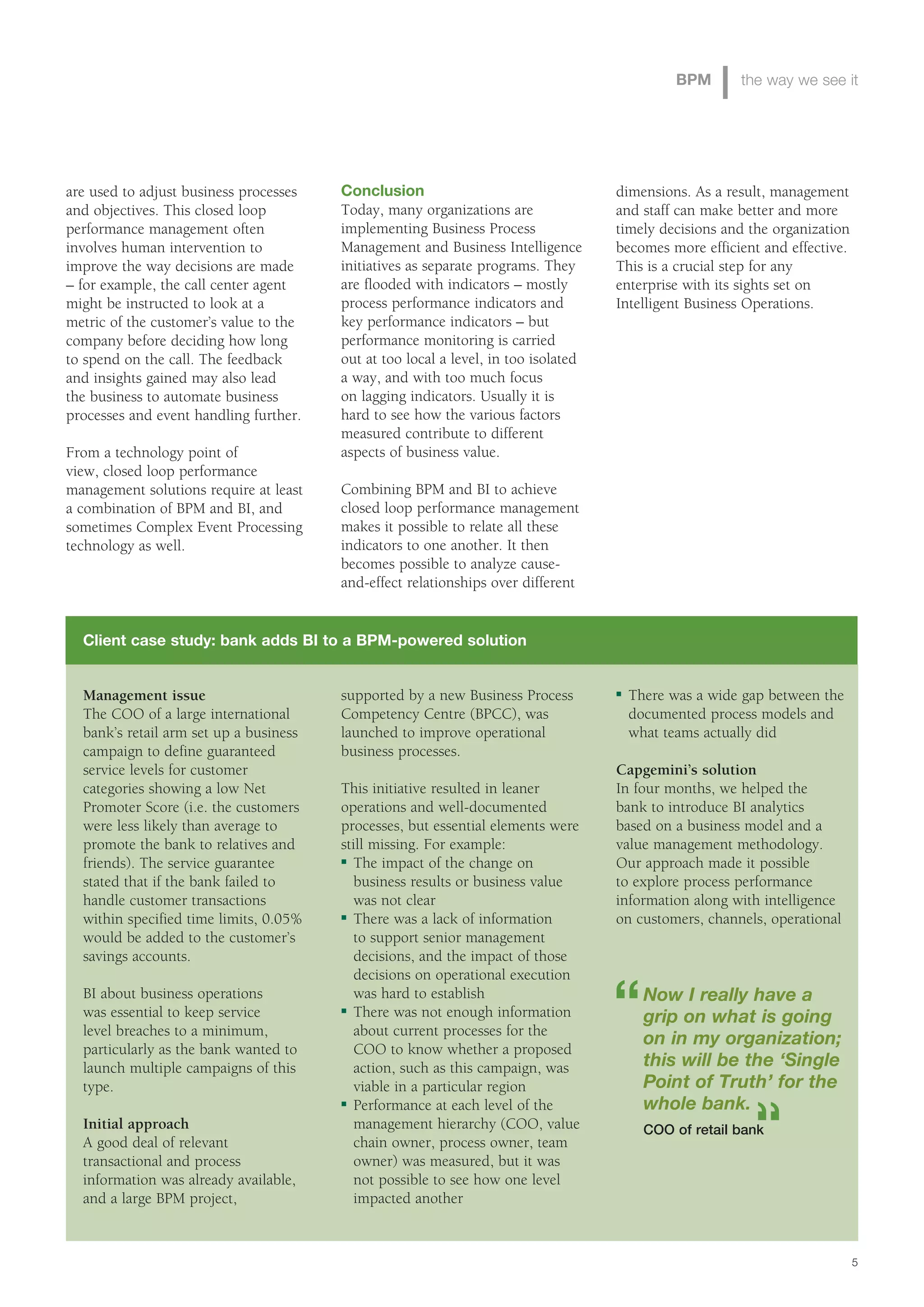 BPM Trend Series: Aligning BPM and BI | PDF