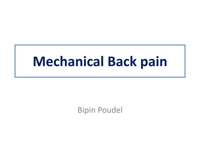 Mechanical back pain | PPTX