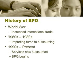 Business Process Outsourcing | PPT | Business Administration | Business