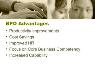 Business Process Outsourcing | PPT | Business Administration | Business