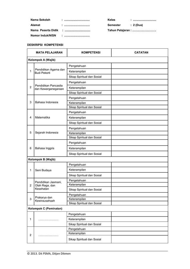 Model penil rev 18102013 lck sma | PDF