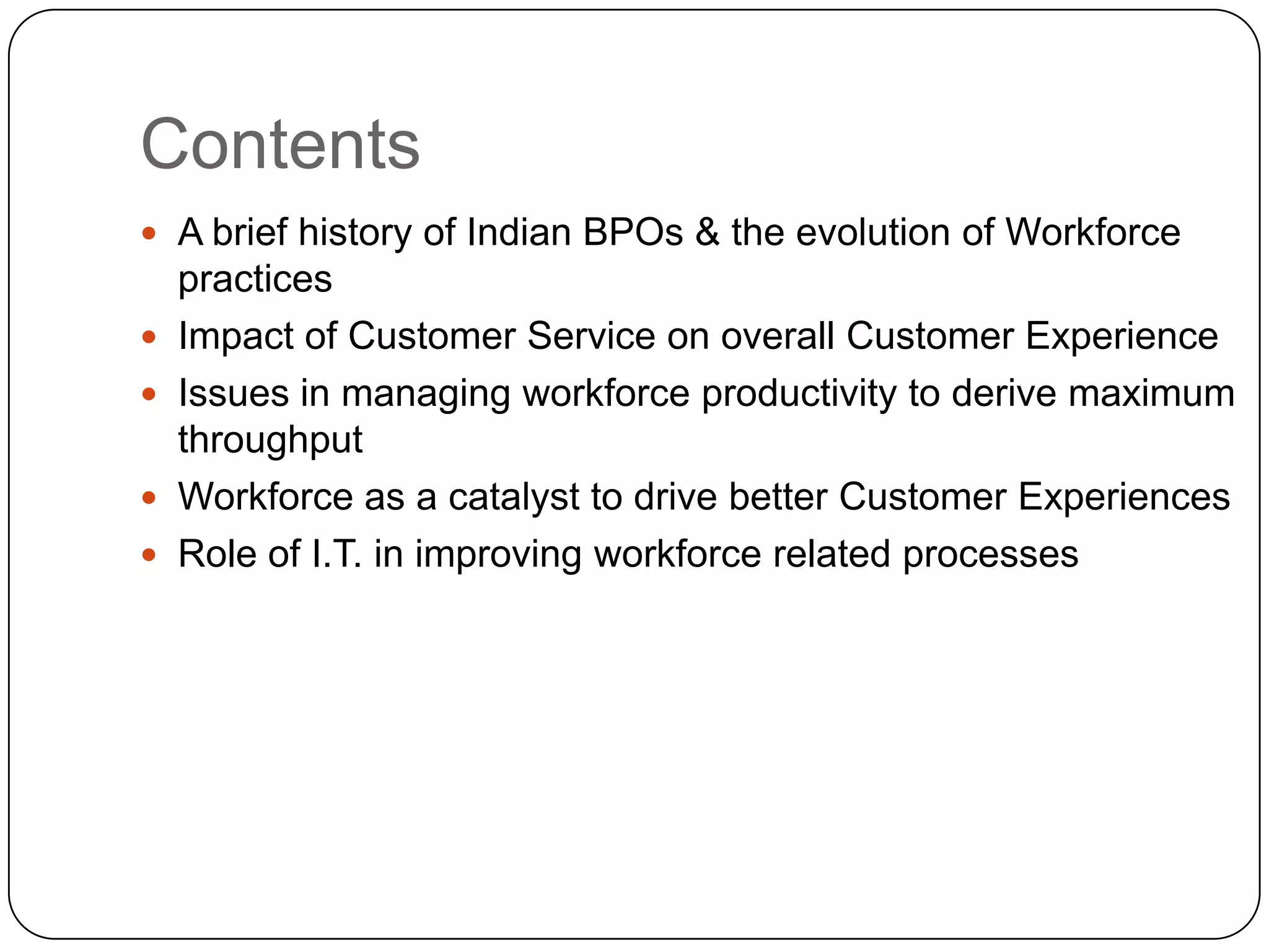 Workforce Productivity in BPO | PPTX