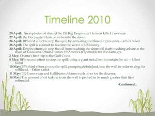 Bp oil spill midterm presentation | PPTX