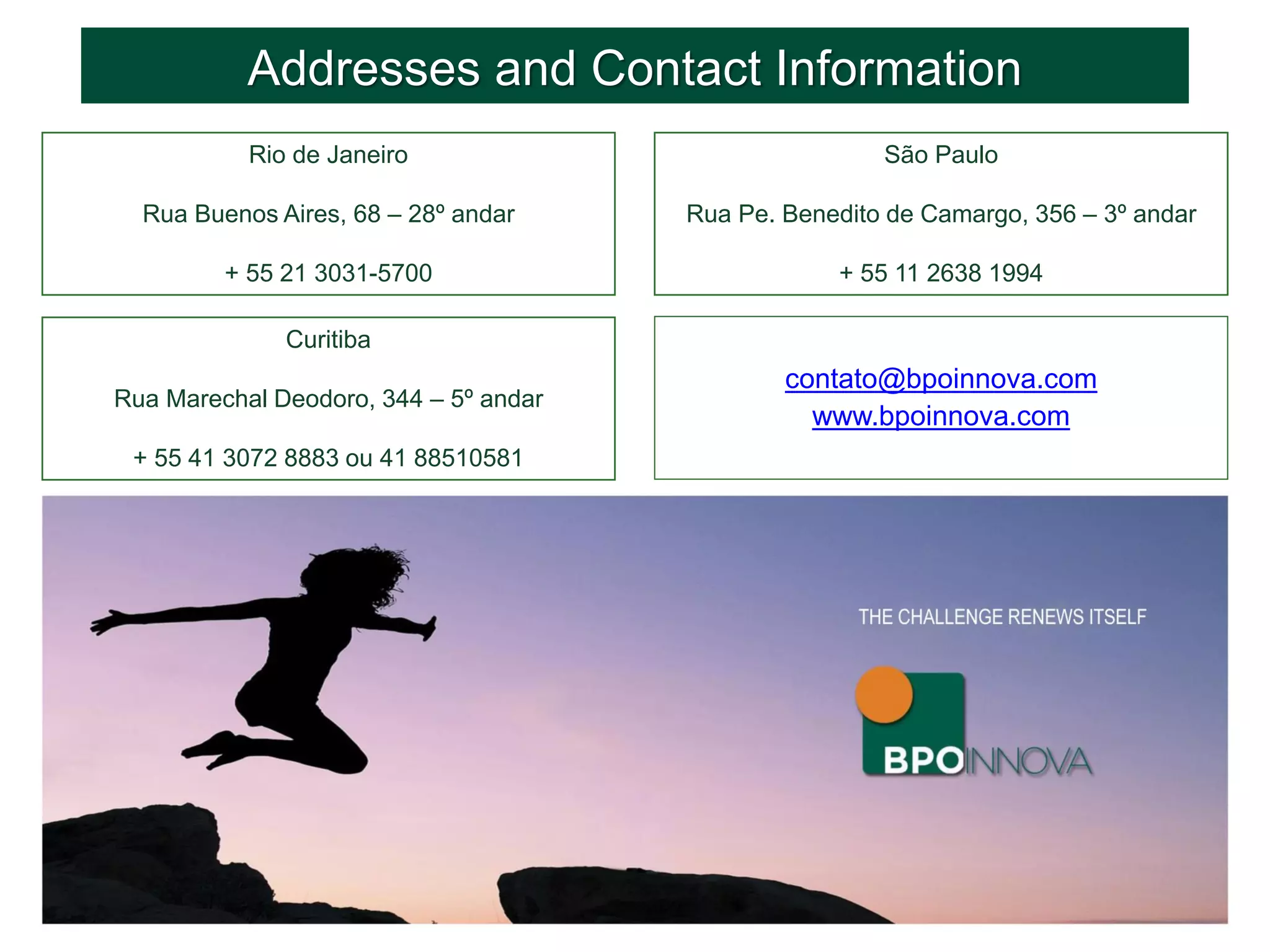 Bpo innova Brasil institucional Presentation english 2016 | PPT