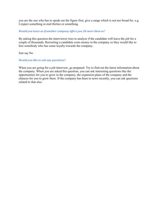 Bpo interview questions | PDF | Resume Writing and Advice | Job Search